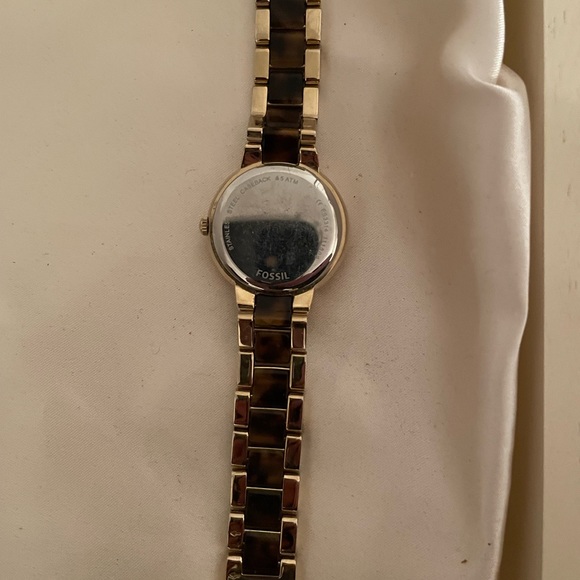 Fossil | Accessories | Gold Tone And Tortoise Shell Fossil Bracelet Watch | Poshmark